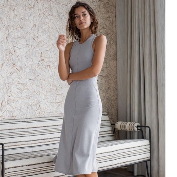 lunya | Dresses | Lunya Restore Fitted Midi Dress Tank Seamed Front ...